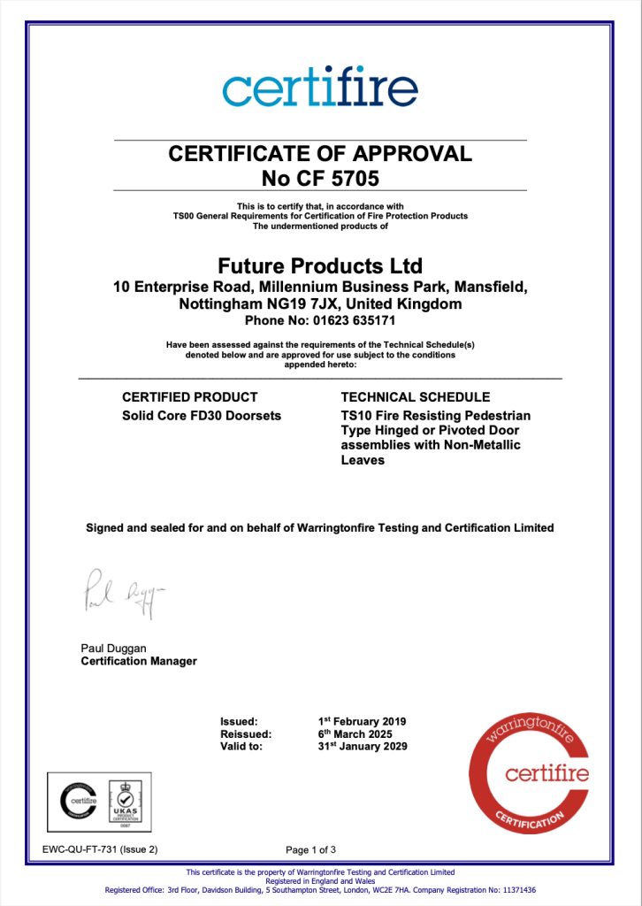 FD30 Certificate - Future Products